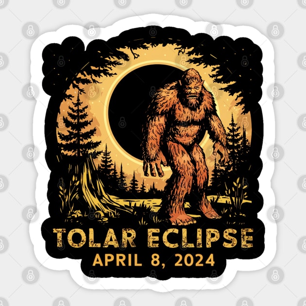 Solar Eclipse, April 8 2024 bigfoot - Solar Eclipse Bigfoot - Sticker | TeePublic